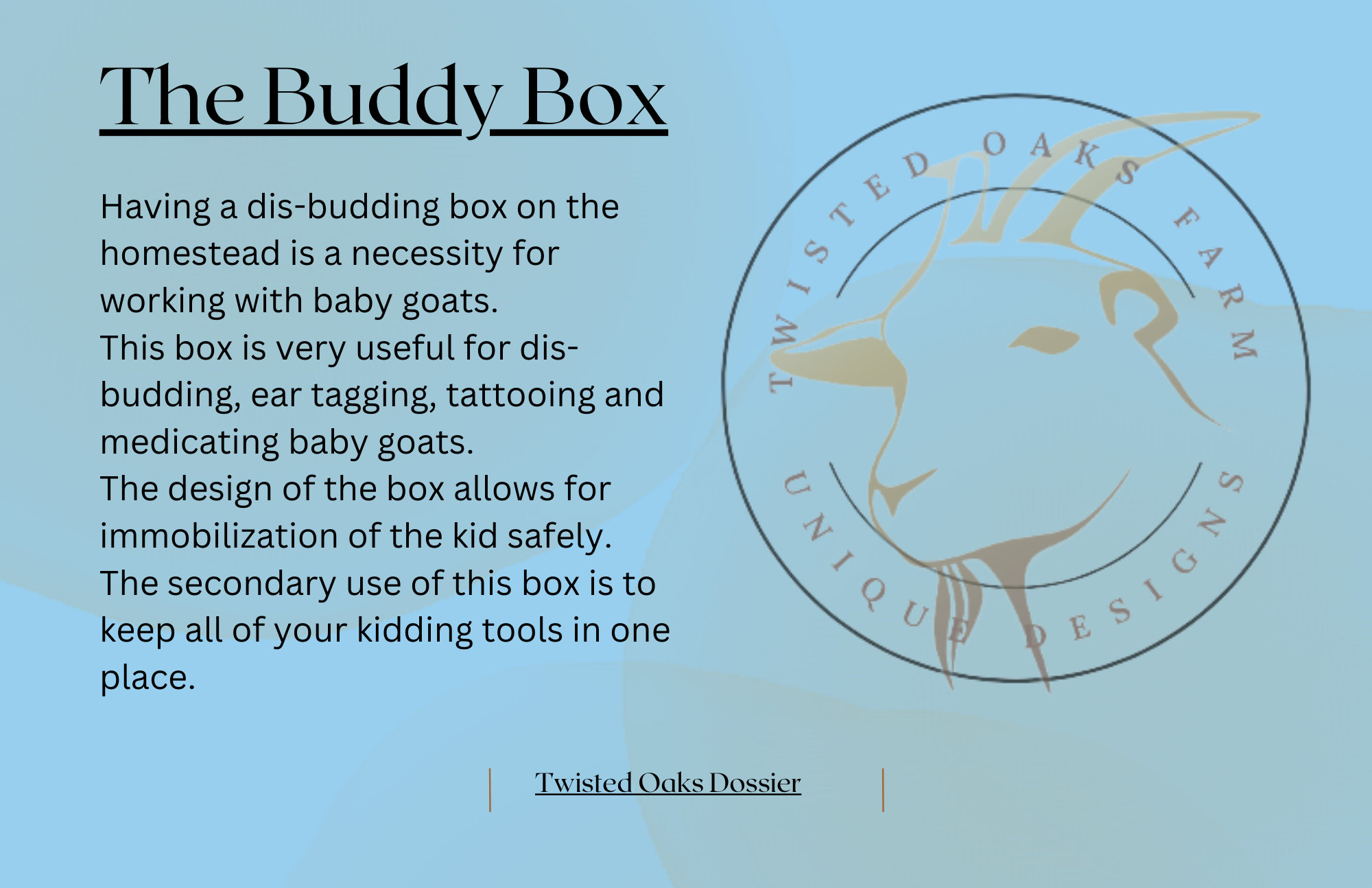 Goat Dis-budding Box DIY Plans, Kid Tattooing Tagging Medicating (PDF ...