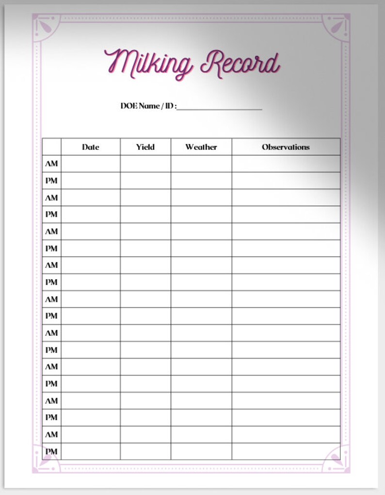 Goat Record Keeping Planner: Herd Health & Breeding Logs (PDF Download ...