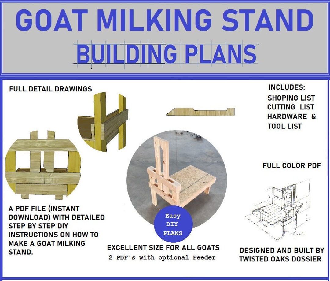 Goat Milking Stand / Goat Hoove Trimming / Goat Stanchion, Easy DIY Woodworking Plans, Milking ...