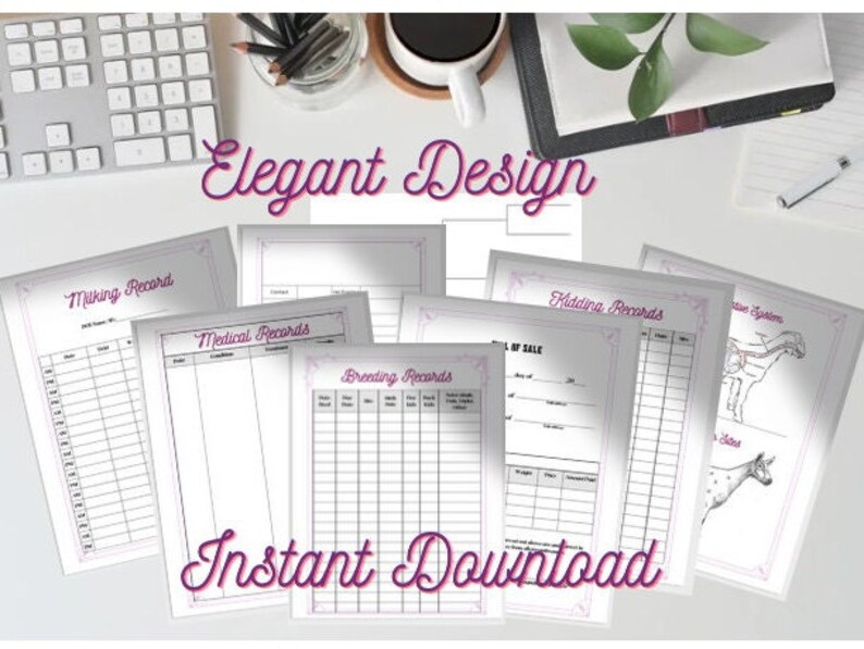Goat Record Keeping Planner: Herd Health & Breeding Logs (PDF Download ...