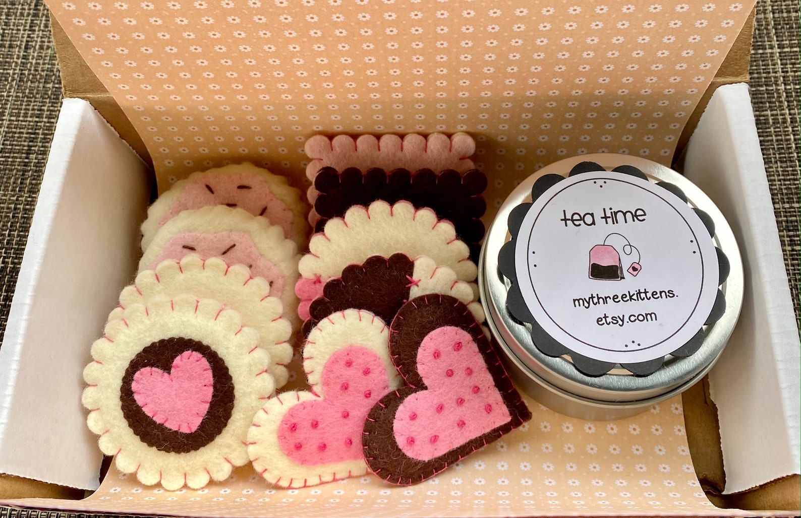 Felt Biscuits and Tea Set/felt Cookies and Tea/felt Valentine - Etsy