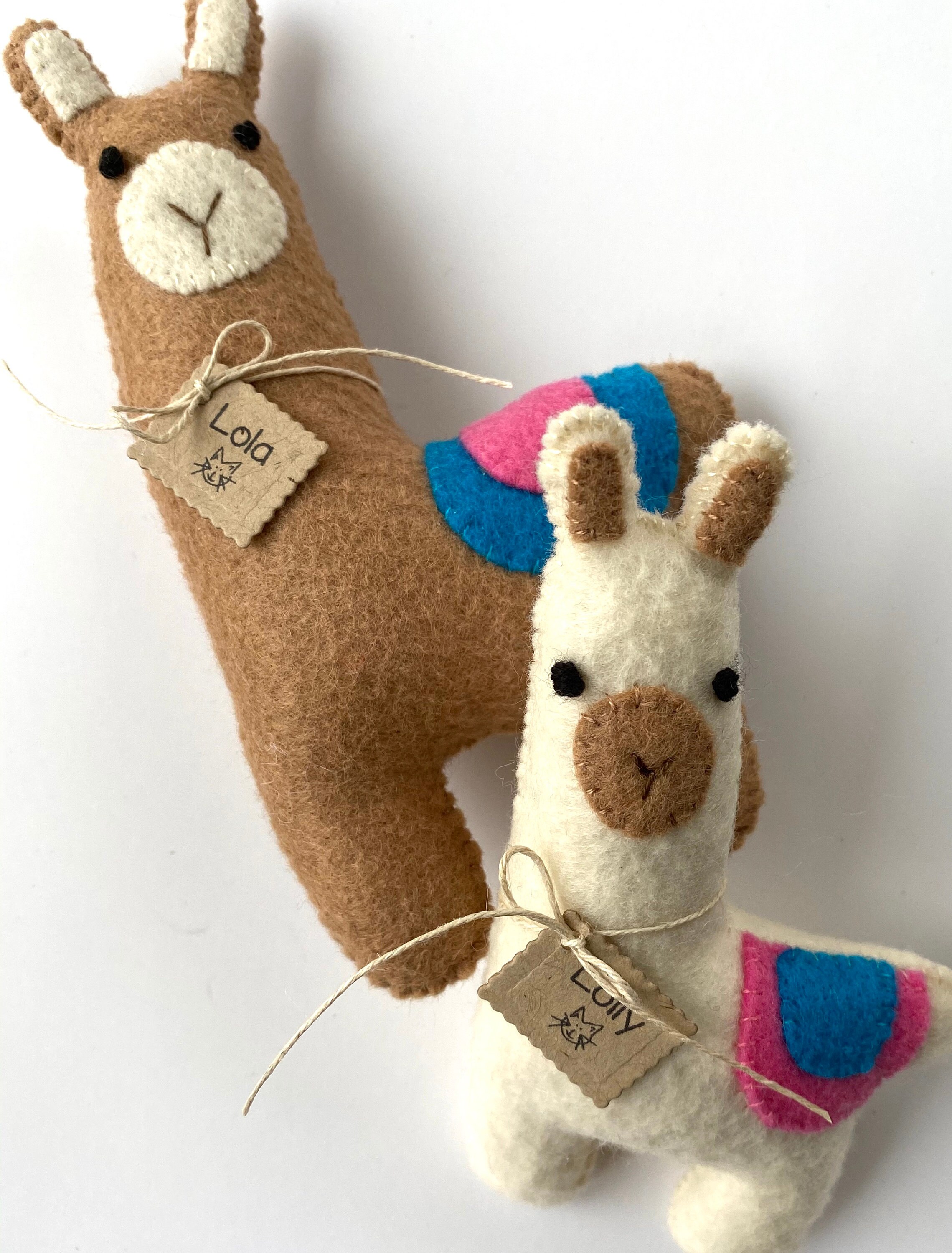 Lola and Lolly Felt Llamas/felt Lamas/stuffed Llamas/felt - Etsy