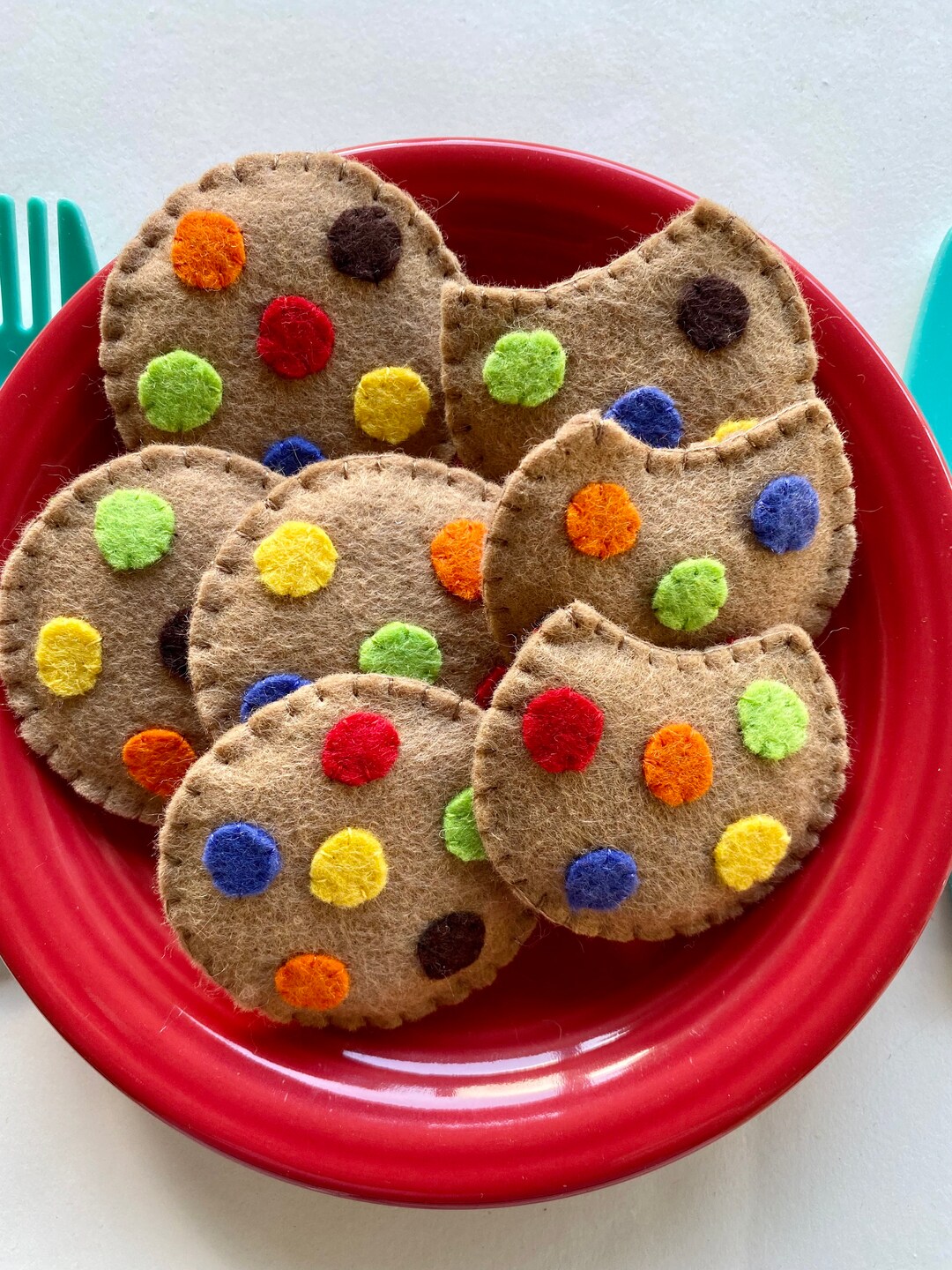 Felt Play Cookies/felt Chocolate Chip Cookies/play Food/cookie Monster ...