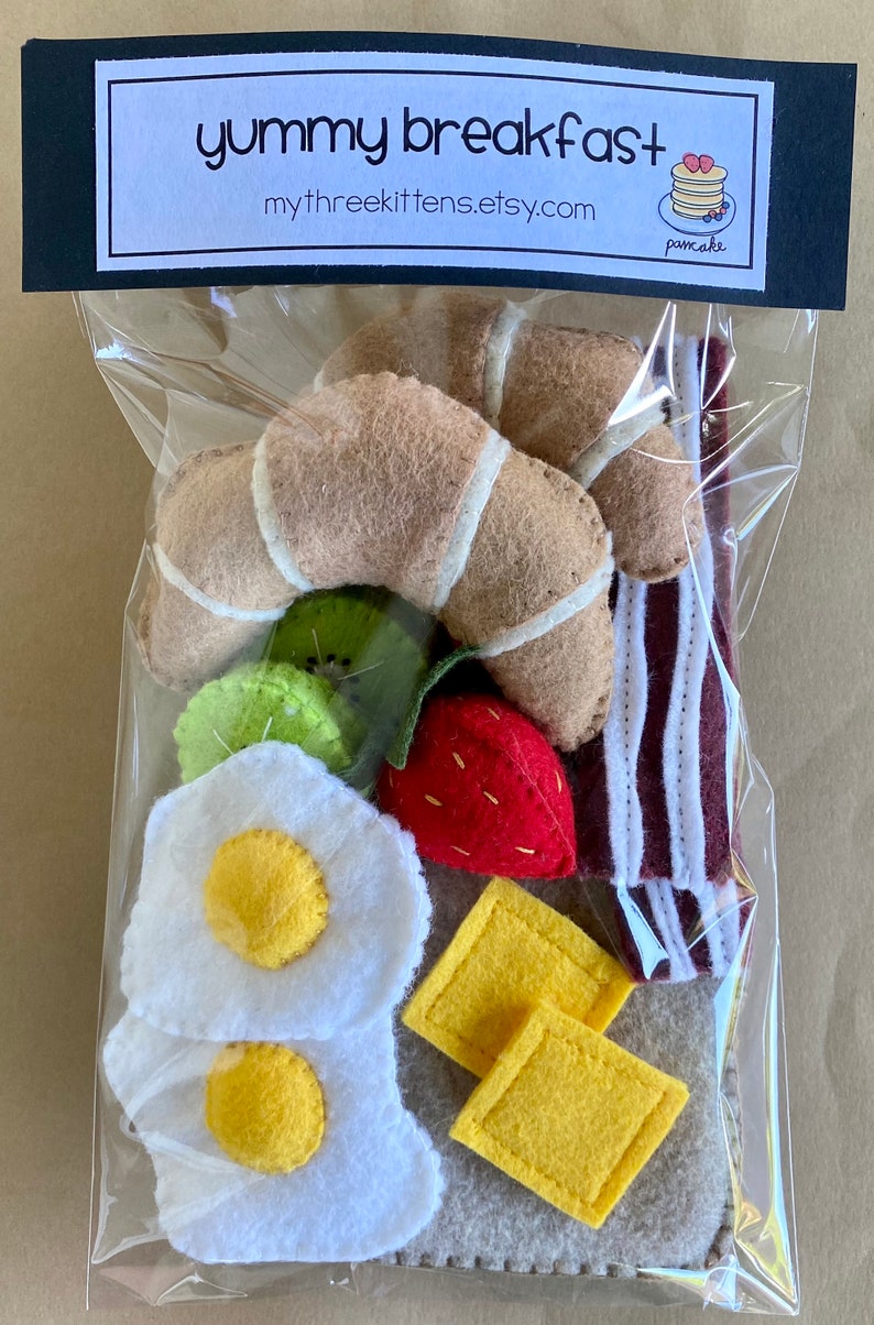Felt Food Breakfast Set, Pretend Play Kitchen - Etsy