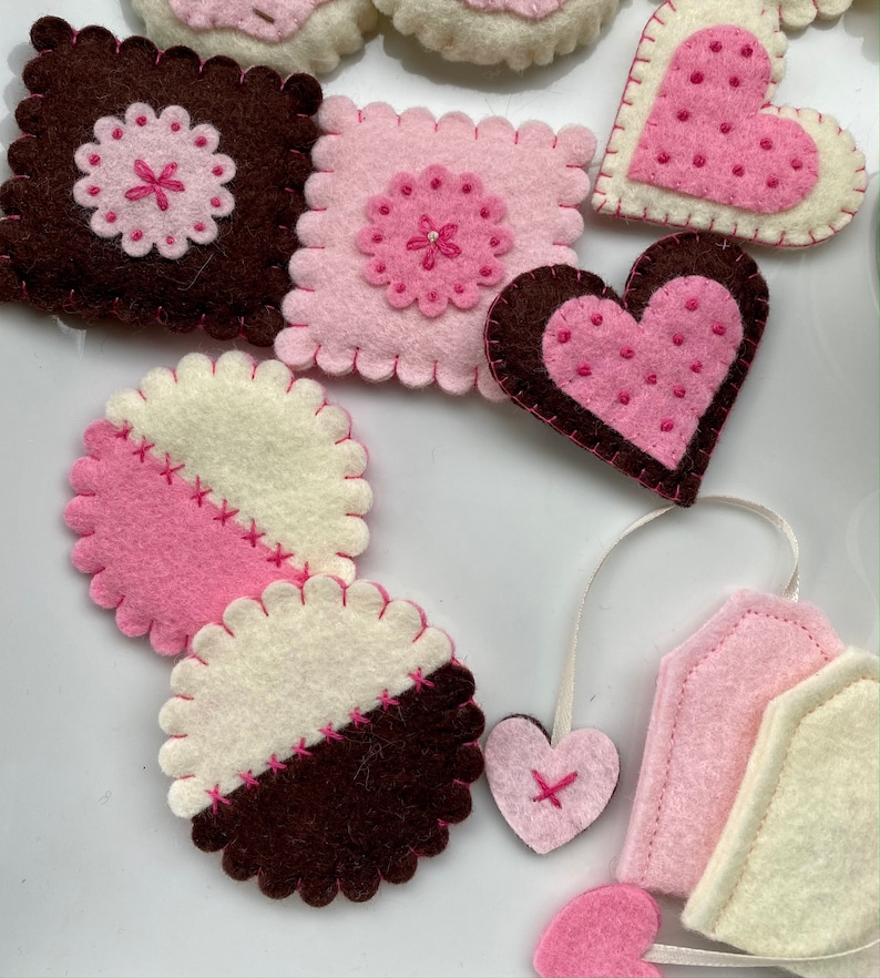 Felt Biscuits and Tea Set/felt Cookies and Tea/felt Valentine | Etsy
