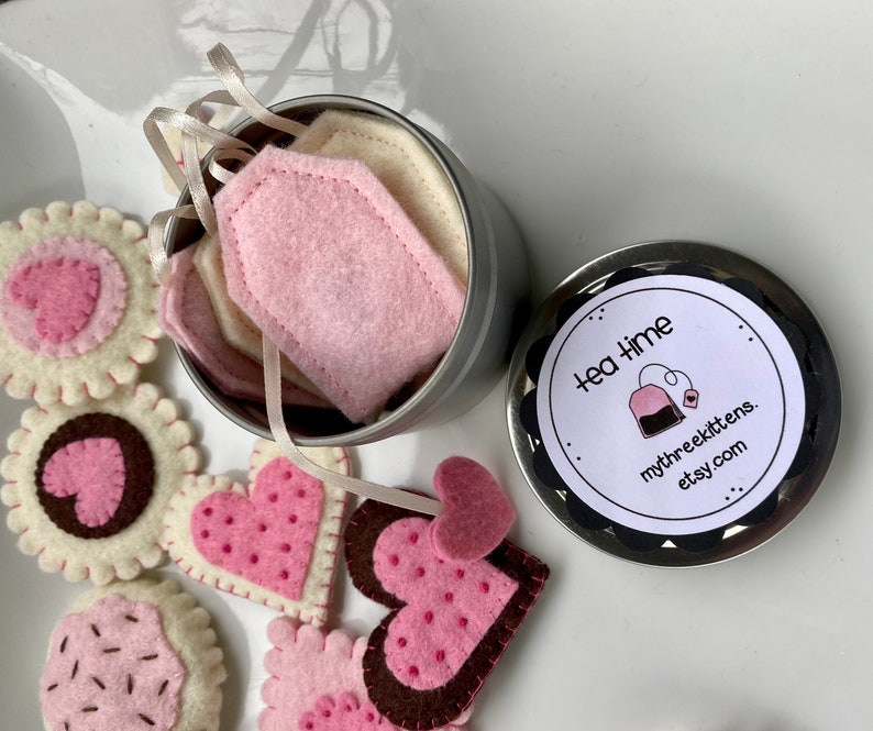 Felt Biscuits and Tea Set/felt Cookies and Tea/felt Valentine | Etsy