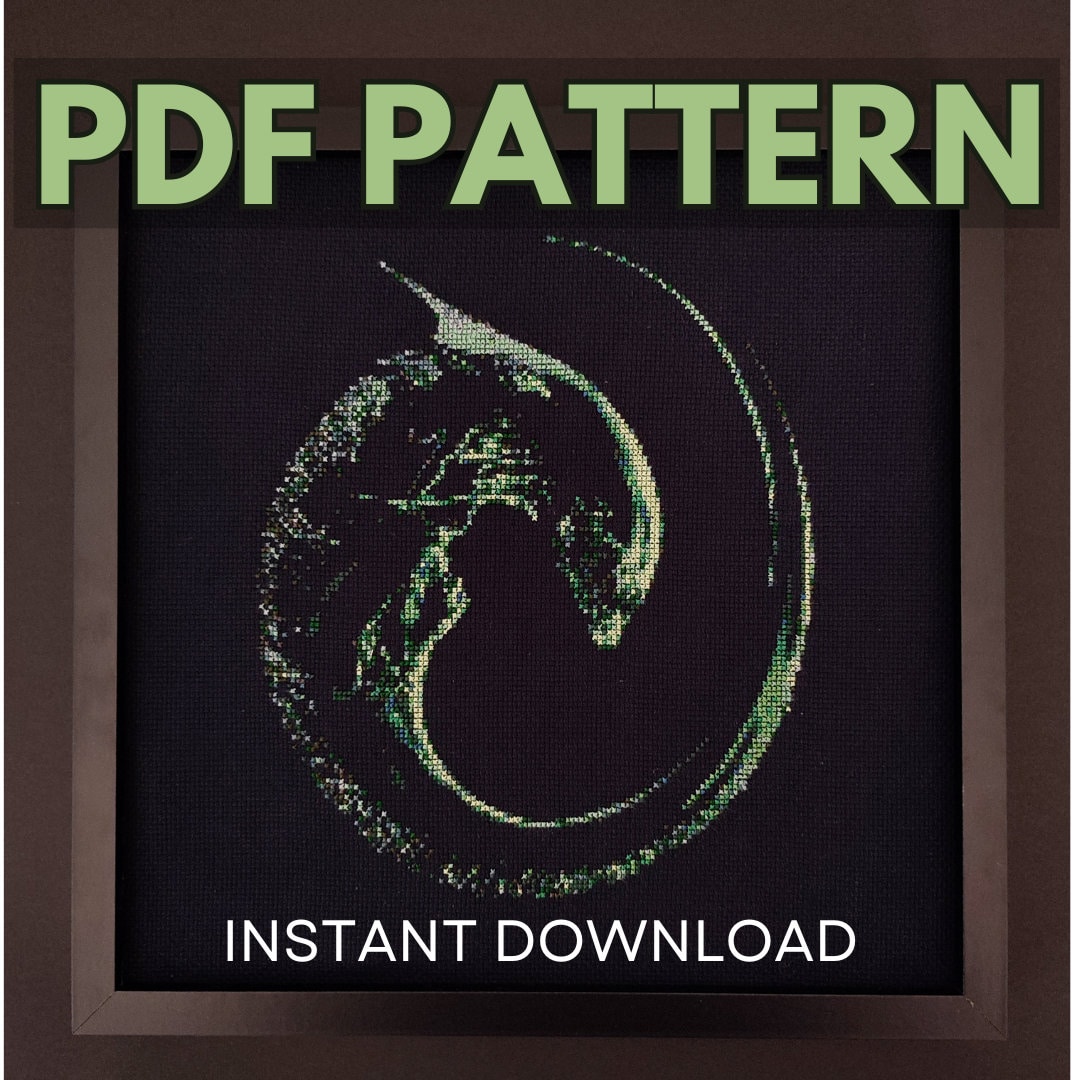Xenomorph Cross Stitch PDF Pattern - Etsy