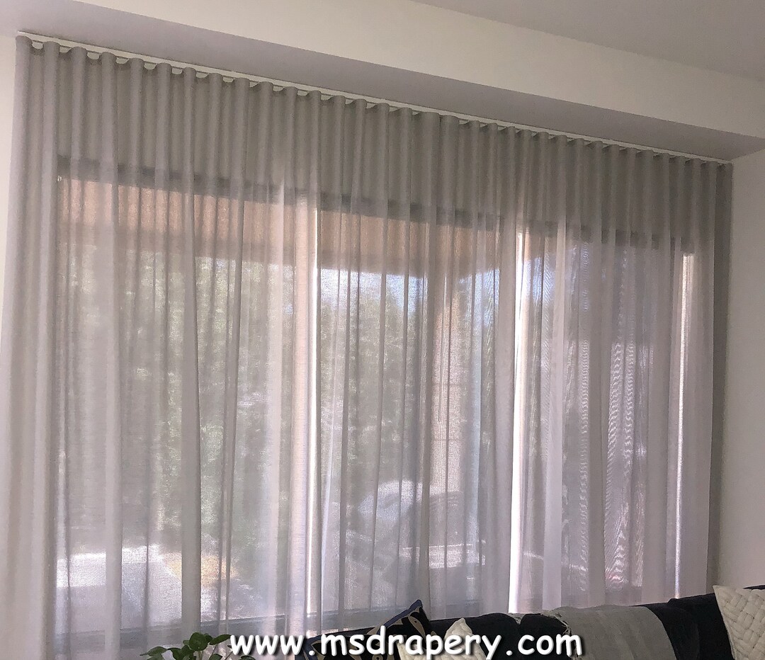 Laura - Linen Blend Sheer Curtains: Custom Ripple Fold Drapes - Etsy