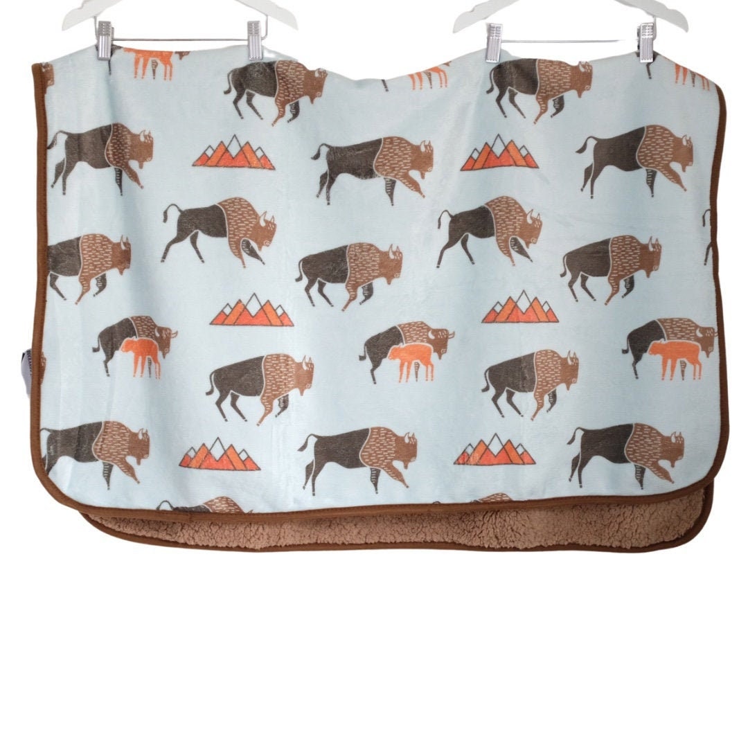 Bison Baby Blanket / Fleece & Sherpa - Etsy