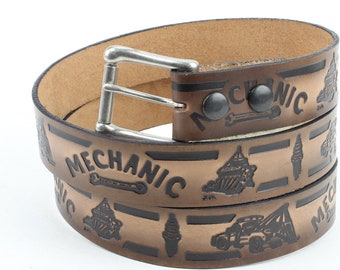 Leather Mechanics Belt 1 1/2'' up to 60 Waist - Etsy