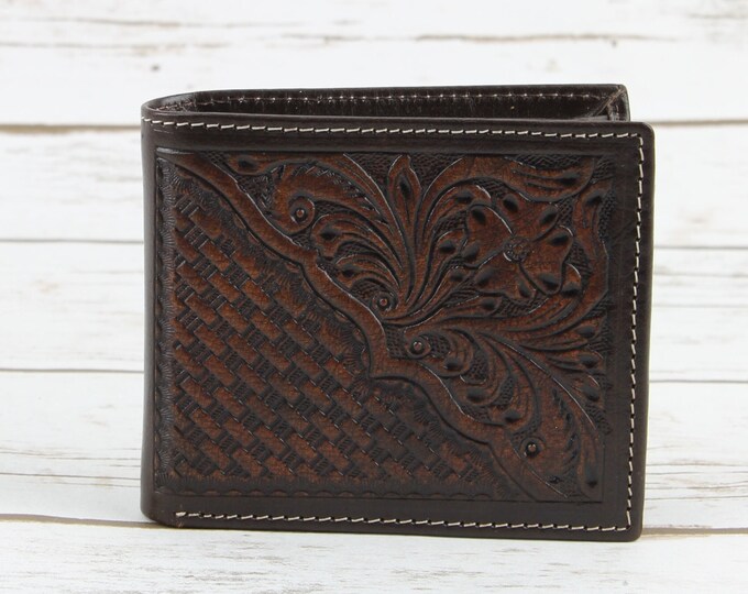Men's Western Leather Tooled Wallets - Great Christmas Gifts for Dad ...