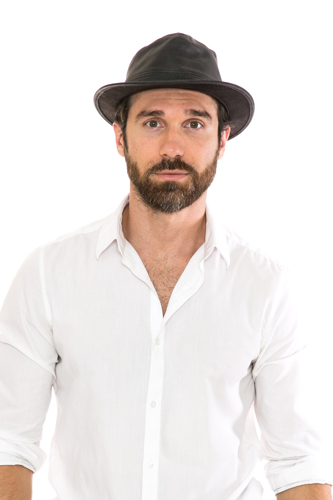 Black Leather Fedora Hat Crushable Leather Hat Modern - Etsy
