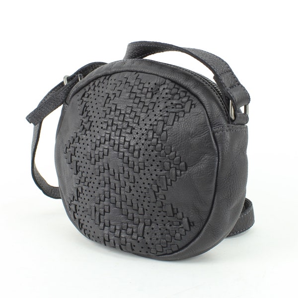 Round Leather Bag - Etsy