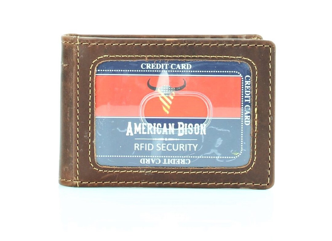 American Bison Bifold Money Clip Card Case With Matching Gift Box - Etsy