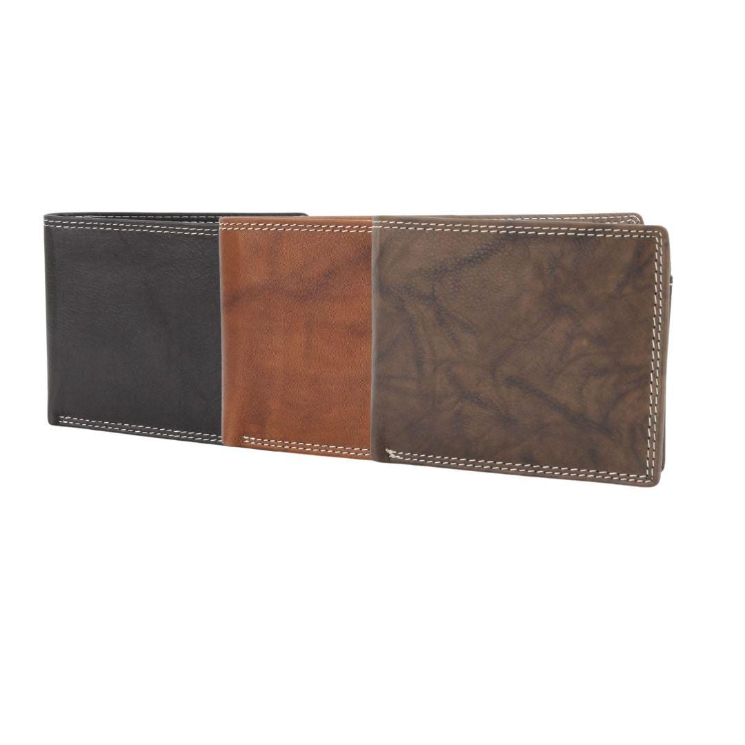 American Bison Leather Bifold Wallet: Minimalist Western Style, RFID - Etsy