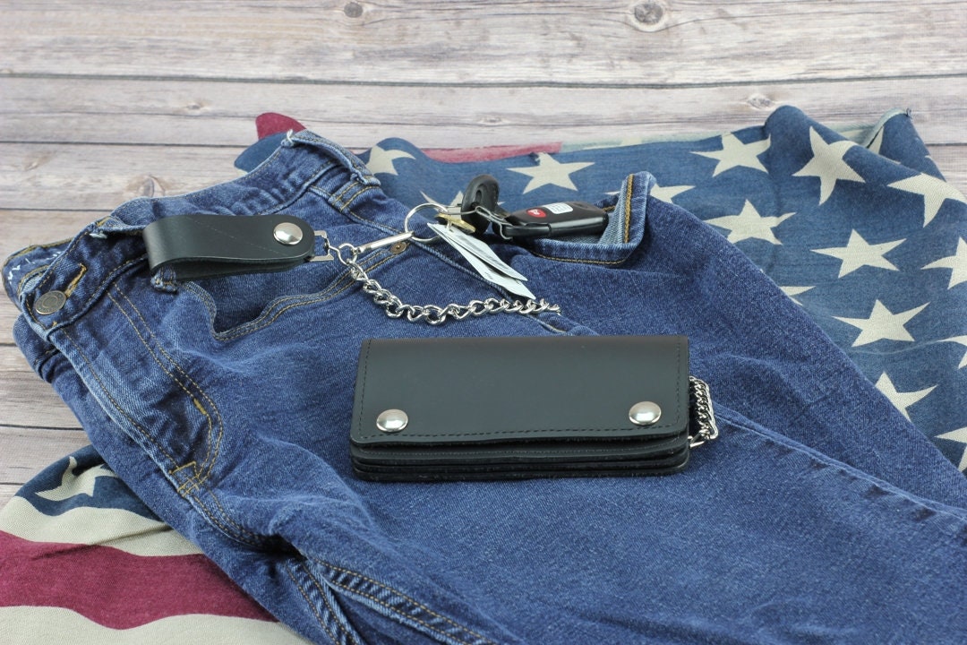 Hooligan Chain Wallet Engraved Leather Chain Wallet | Etsy