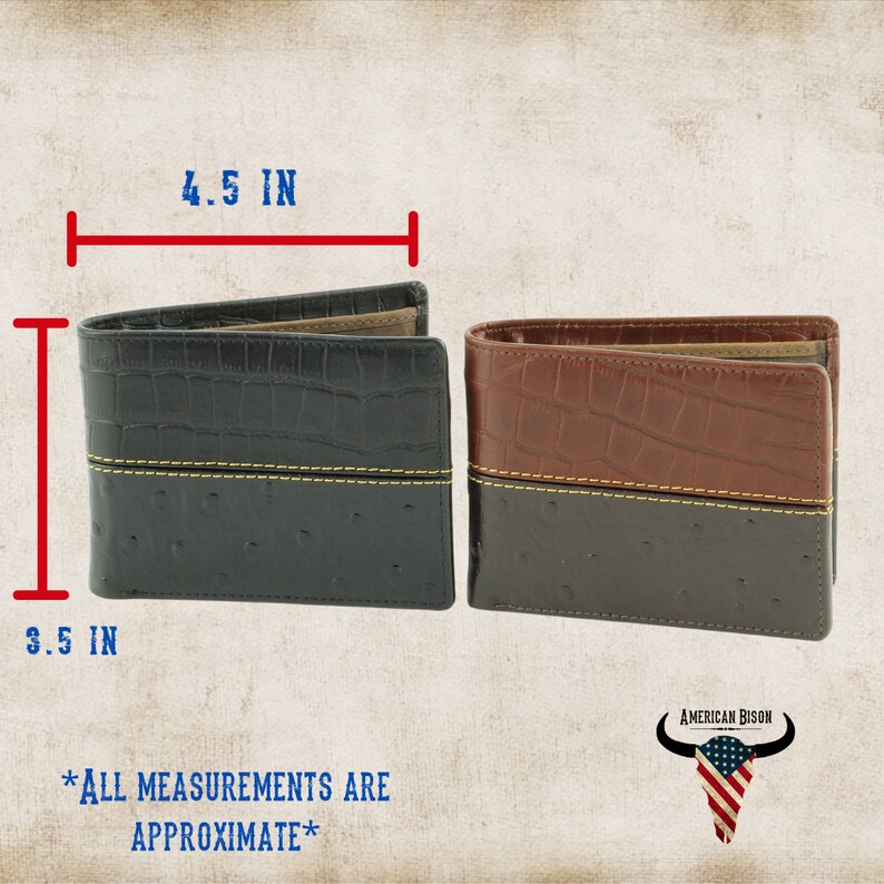 Tooled Gator and Ostrich Print Rodeo Wallet With Leather | Etsy