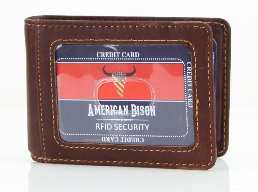 American Bison Oil Pull up Money Clip Bi-fold Card Case - Etsy