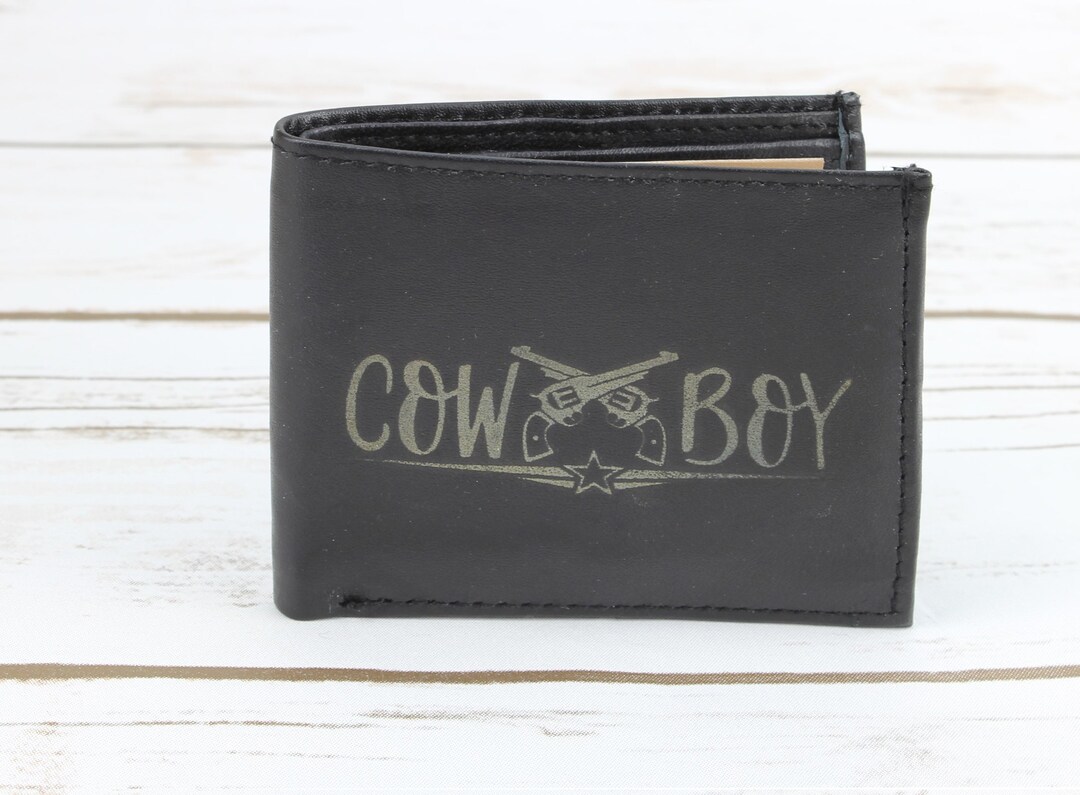 Novelty Kid's Cowboy Wallet, Laser Engraved Gift, Personalized Leather ...