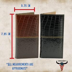 Tooled Gator and Ostrich Print Rodeo Wallet With Leather - Etsy