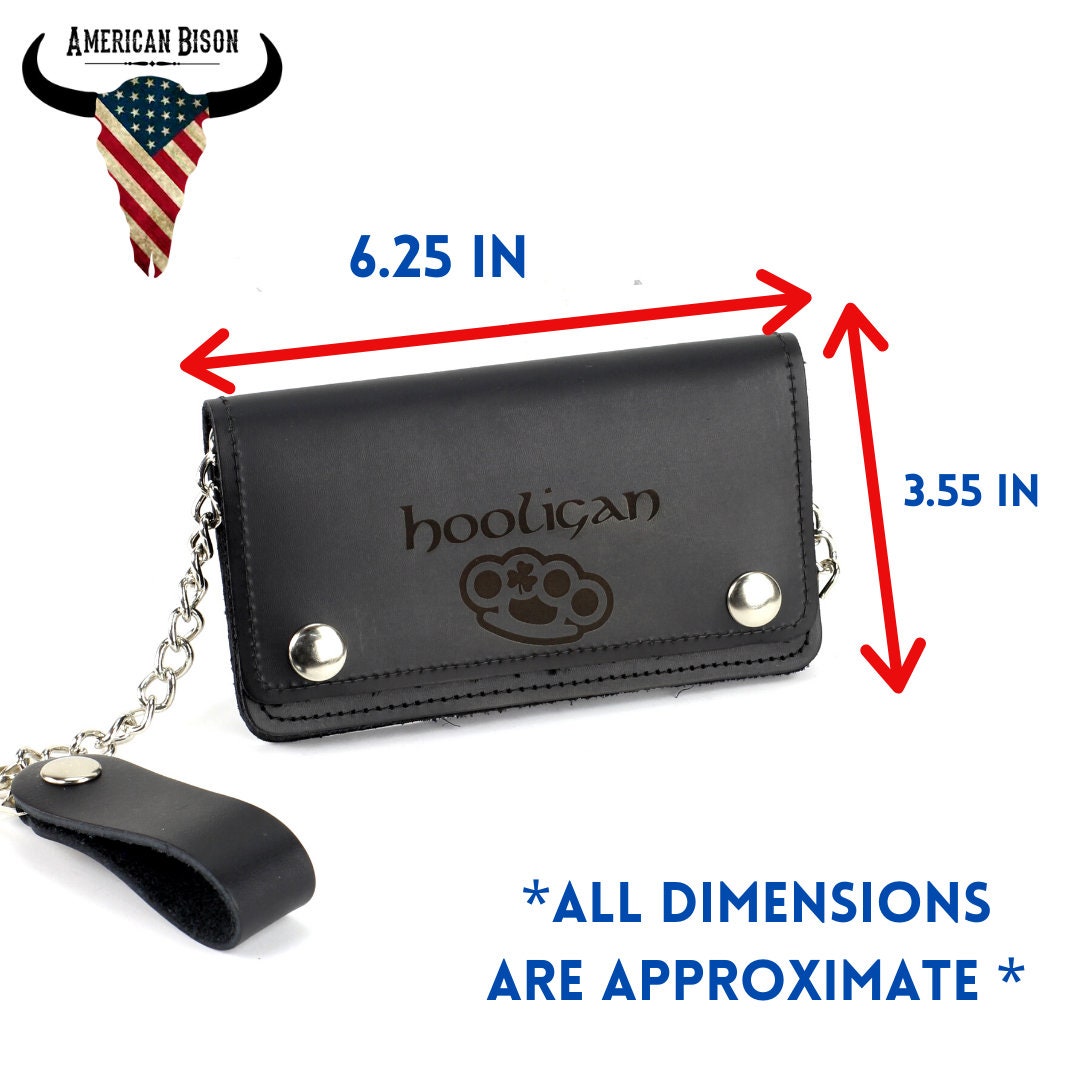 Hooligan Chain Wallet Engraved Leather Chain Wallet | Etsy