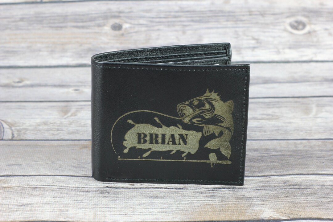 Bestselling Men's Bass Fish Personalized Bifold Wallet, Laser Engraved ...