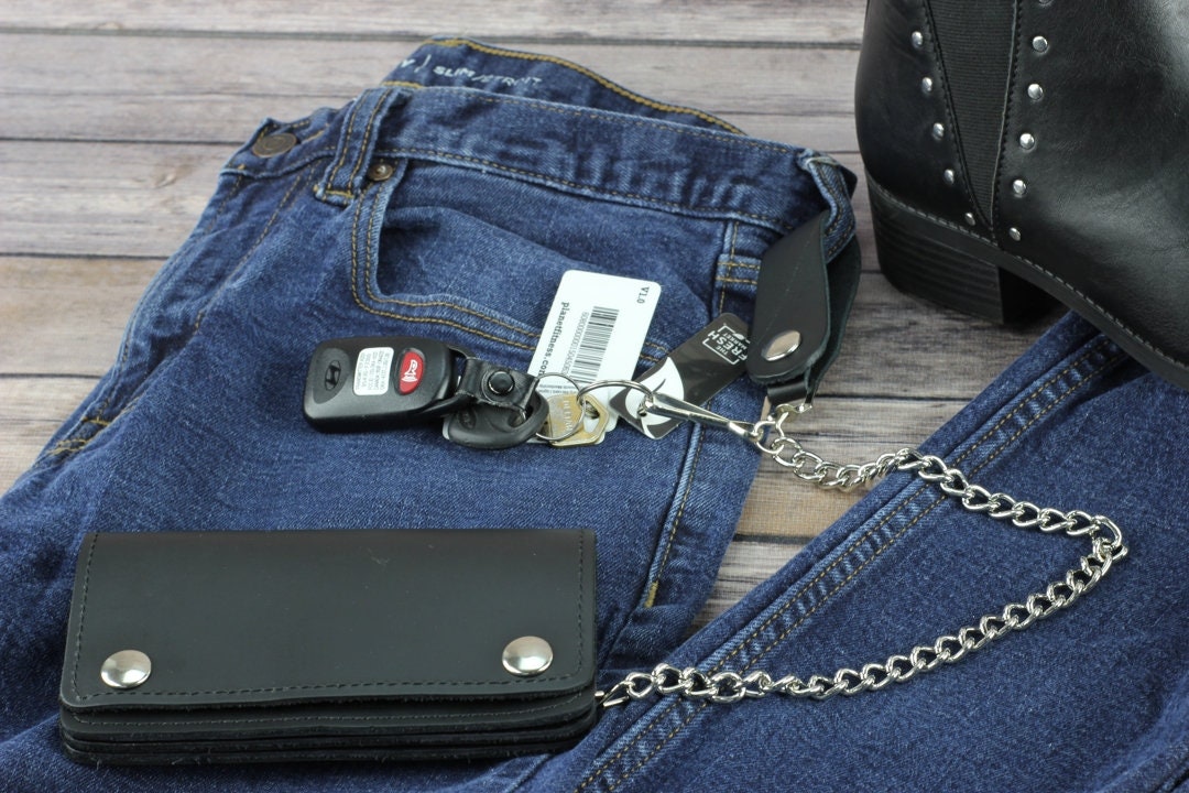 Hooligan Chain Wallet Engraved Leather Chain Wallet | Etsy