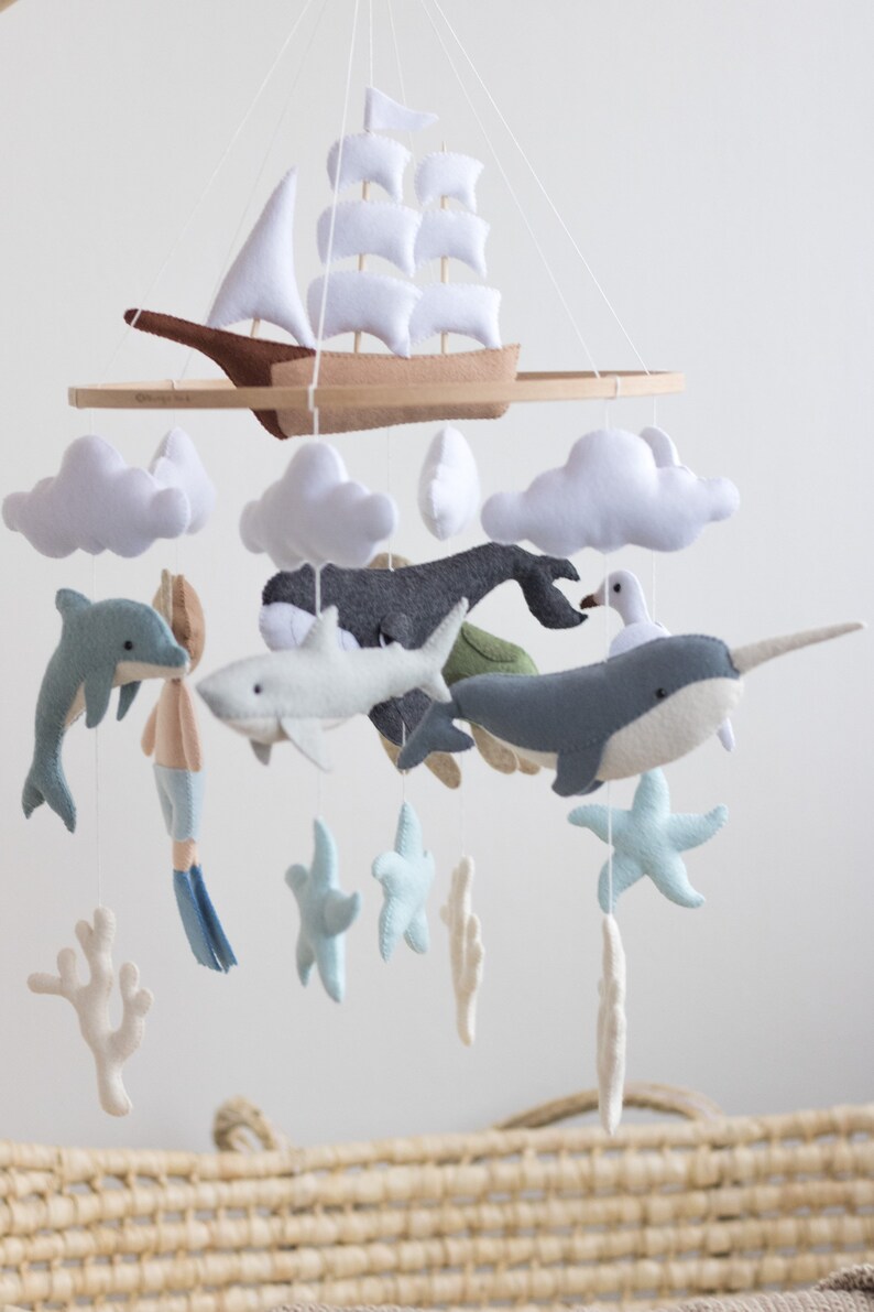 Big Ocean Nursery Baby Mobile-neutral Nursery Mobile-sea | Etsy