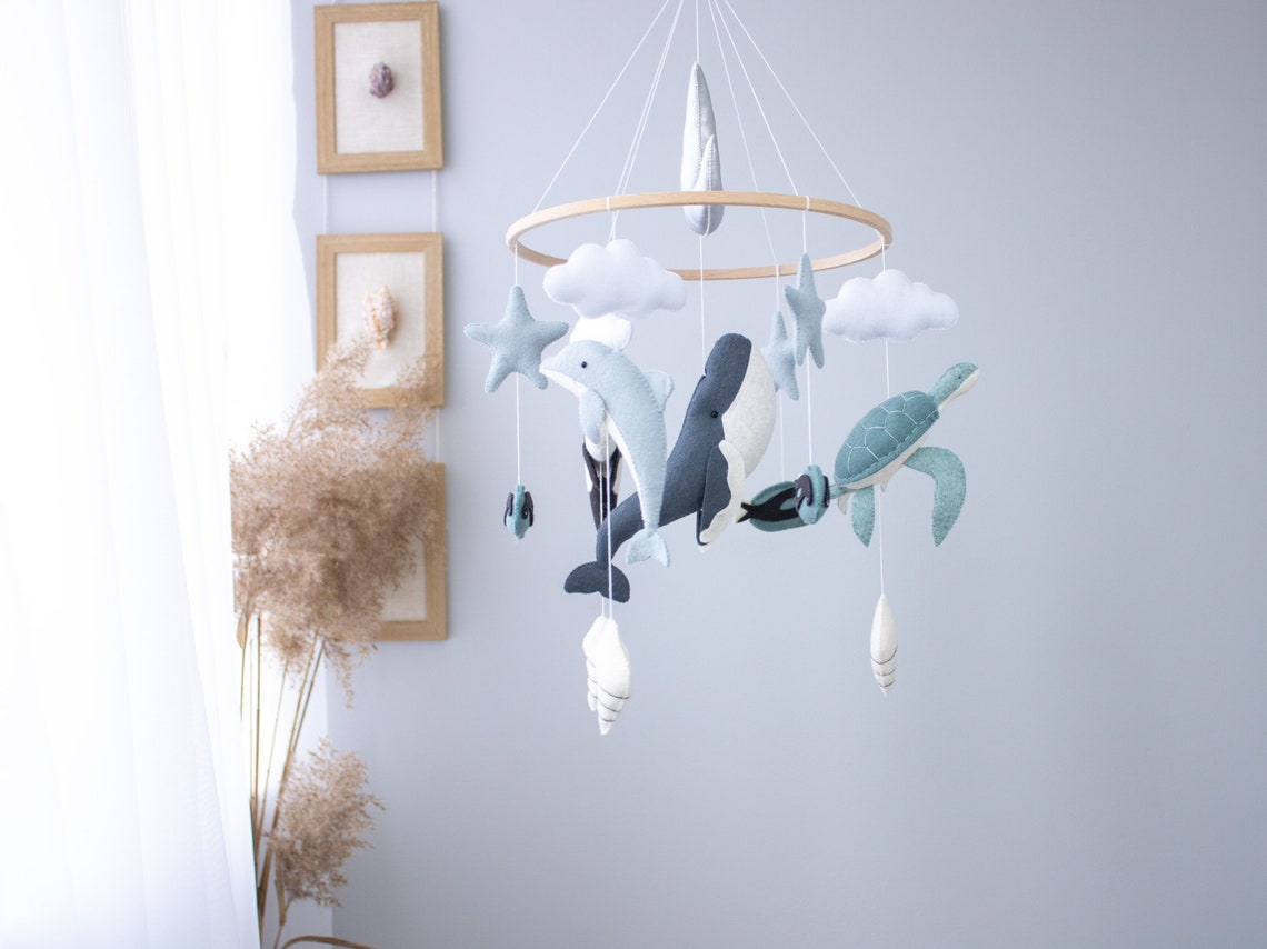 Ocean Nursery Baby Mobile Whale Baby Mobile Neutral Crib - Etsy
