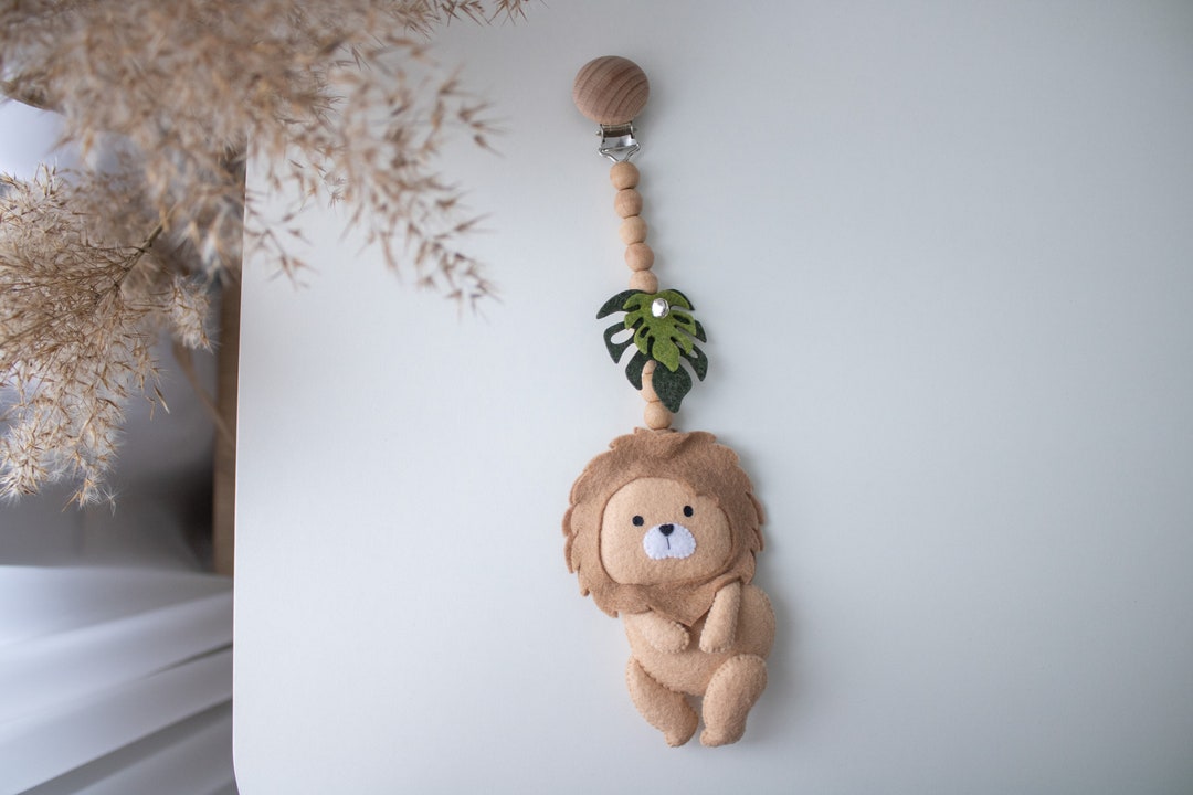 Lion Stroller Toy, Felt Safari Animal Pram Chain, Africa Sensory ...