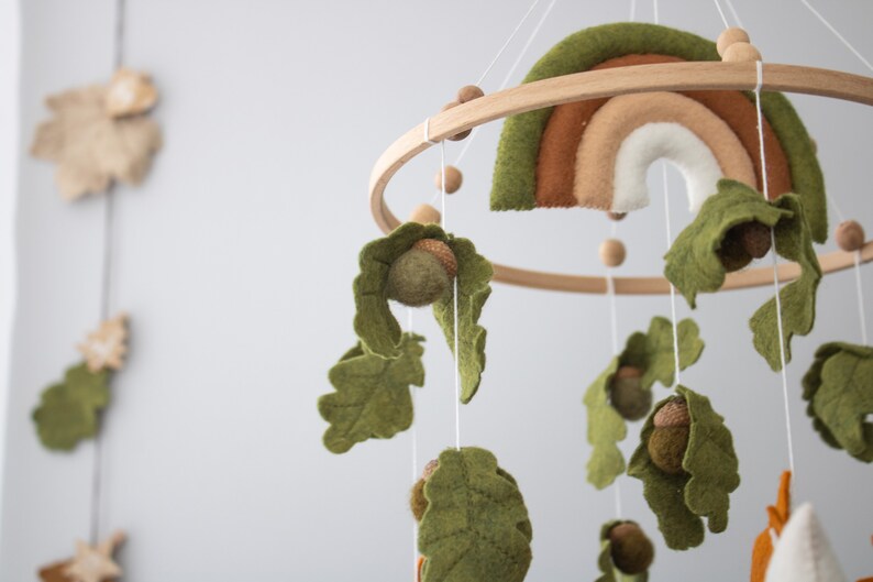 Woodland Nursery Mobile,fox Baby Girl Mobile, Forest Animals Hanging ...