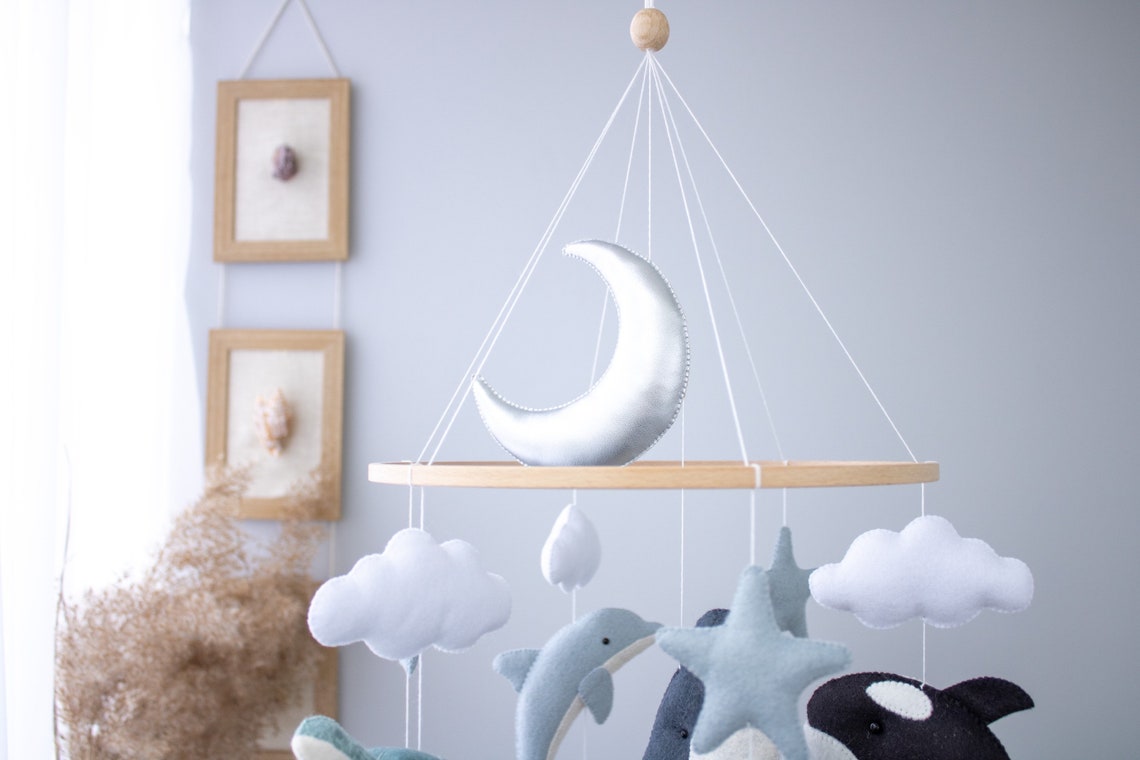 Ocean Nursery Baby Mobile Whale Baby Mobile Neutral Crib - Etsy