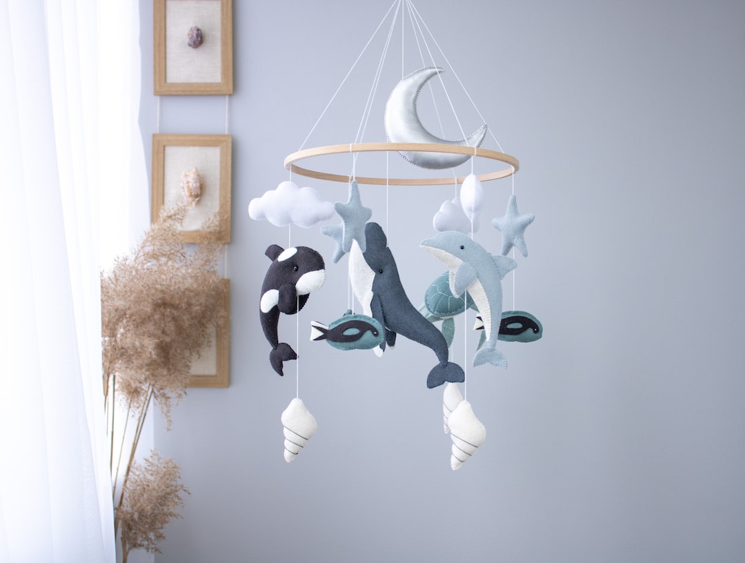 Ocean Nursery Baby Mobile Whale Baby Mobile Neutral Crib - Etsy