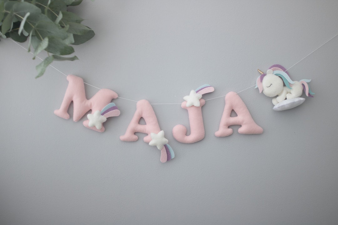 Felt Baby Girl Name Banner Felt Letters Nursery Name Sign - Etsy
