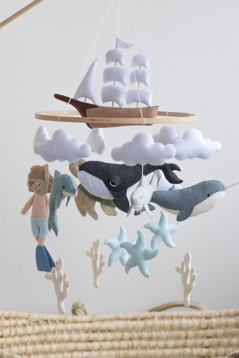 Big Ocean Nursery Baby Mobile-neutral Nursery Mobile-sea | Etsy