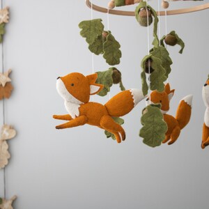 Woodland Nursery Mobile,fox Baby Girl Mobile, Forest Animals Hanging ...