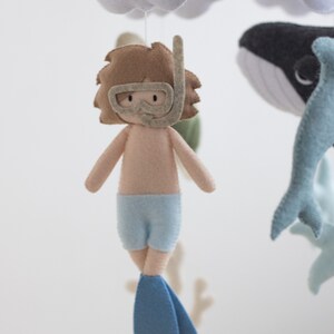 Big Ocean Nursery Baby Mobile-neutral Nursery Mobile-sea Animals Mobile ...