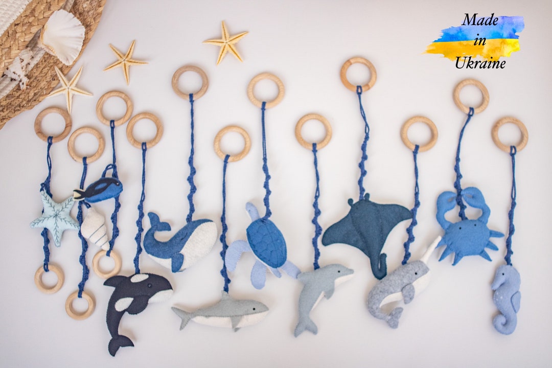 Ocean Baby Play Gym Toys, Whale Nursery Accessory,montessori Toys, Sea ...