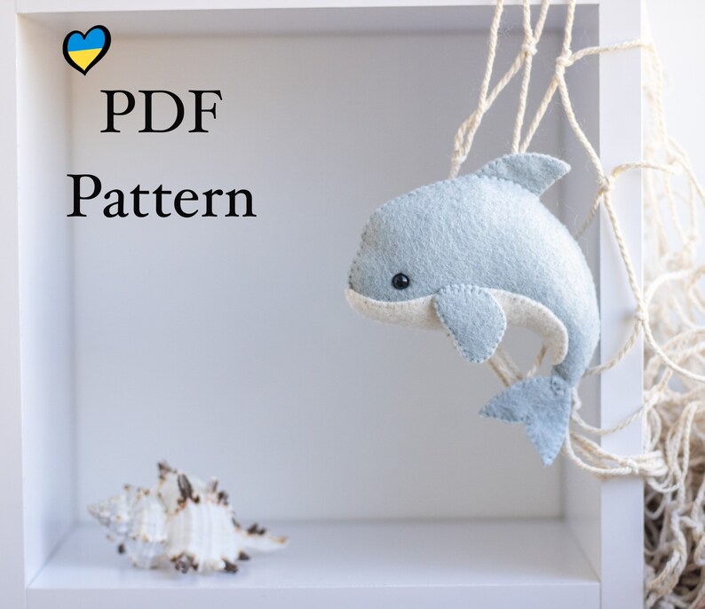 Dolphin Sewing PDF Pattern Stuffed Ocean Animal Tutorial Sea - Etsy