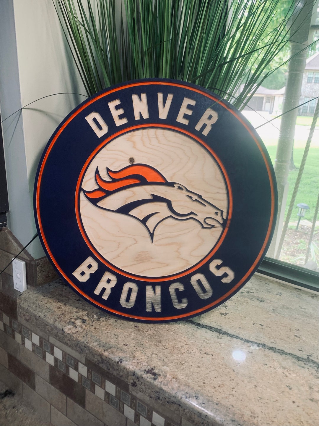 DENVER Football Logo Wall Art Sign Football Mancave - Etsy