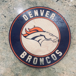 DENVER Football Logo Wall Art Sign Football Mancave - Etsy