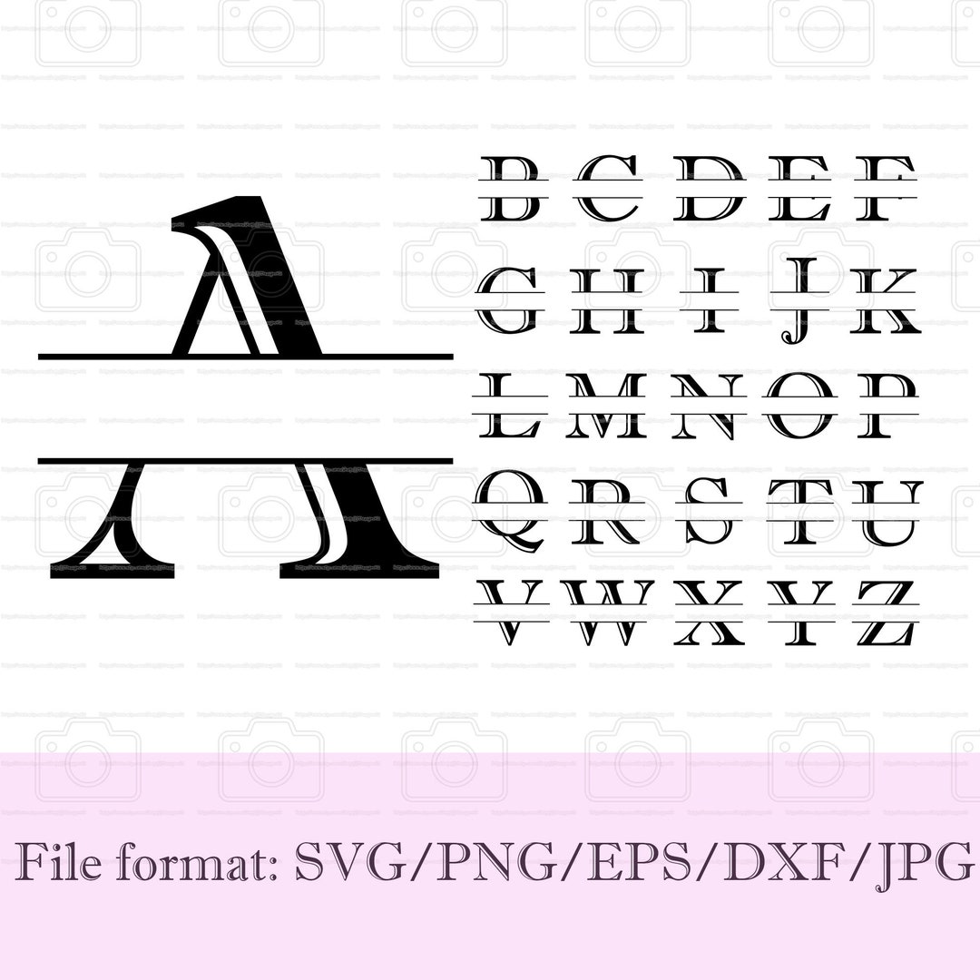 Split Monogram SVG, Split Alphabet Svg, Split Letters SVG, 26 Split ...