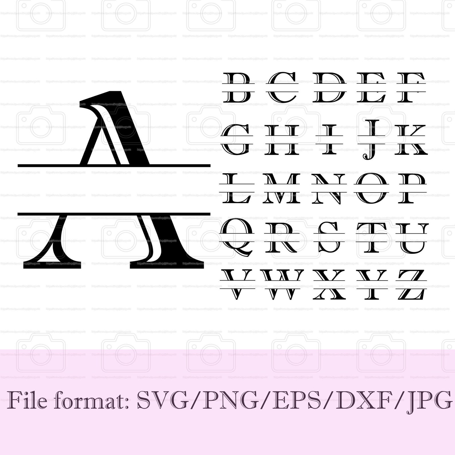 Split Monogram SVG, Split Alphabet Svg, Split Letters SVG, 26 Split ...