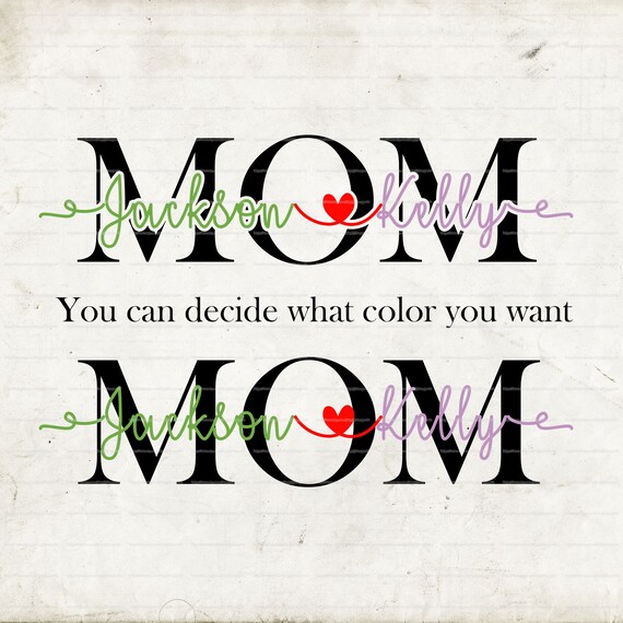 MOM Svg Mom Shirt Colorful Mom File Creation Personalized | Etsy