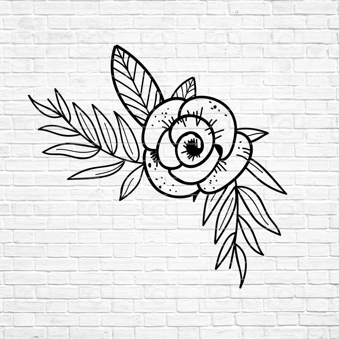 Flowers Svg Floral Svg Flower Border Svg Flower Sketch Svg Flower