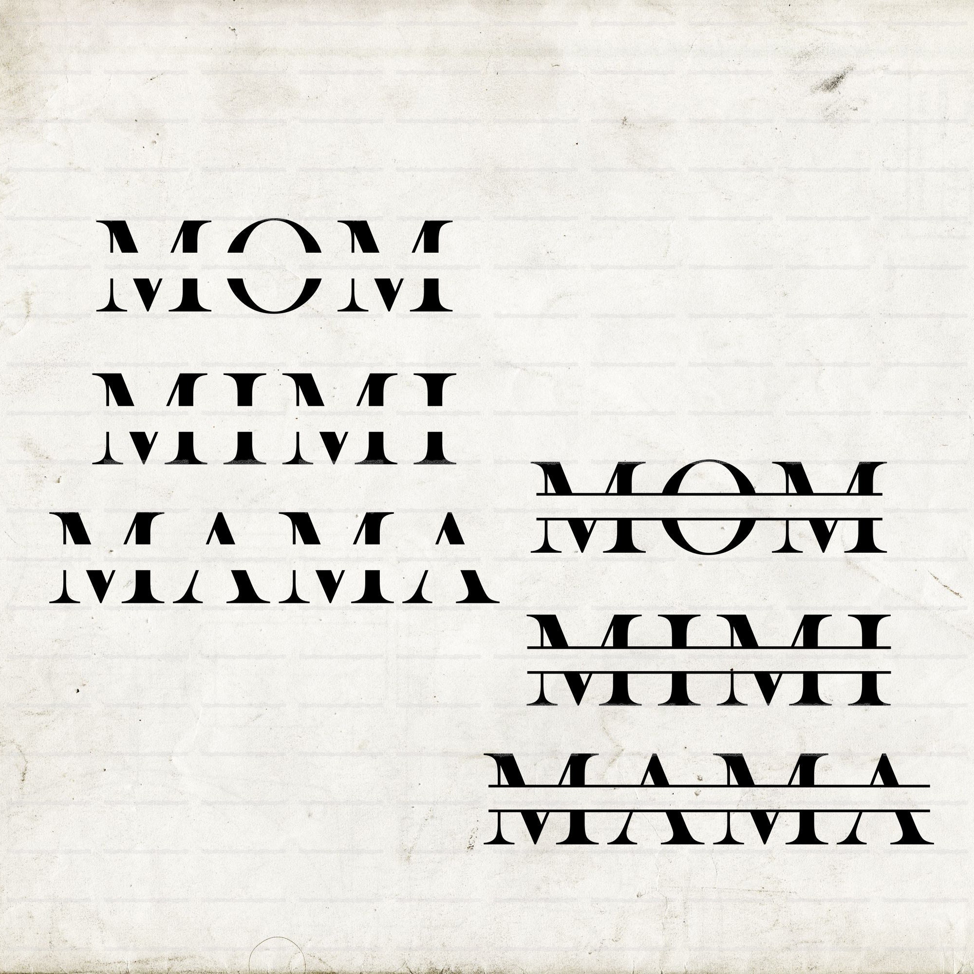 Mom Svg Mom Split Text Mama Svg Mimi Svg Monogram SVG PNG - Etsy