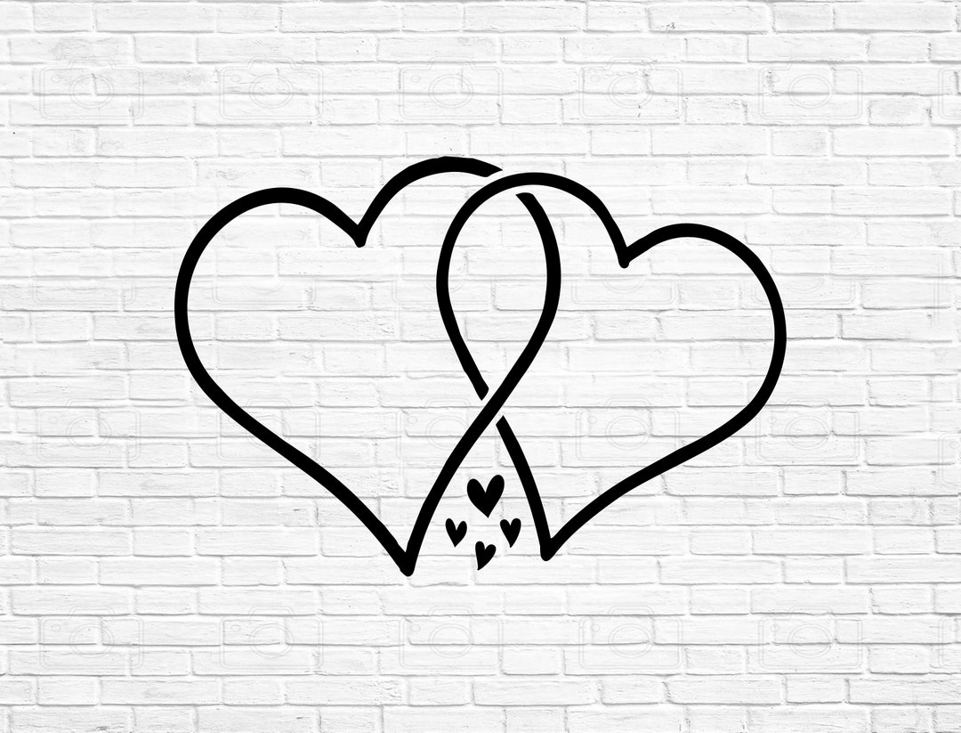 Corazón doble Svg, Png, Jpg, Dxf, Valentine Heart Svg, Wedding Svg ...