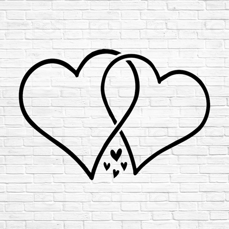 Two Hearts Svg - Etsy