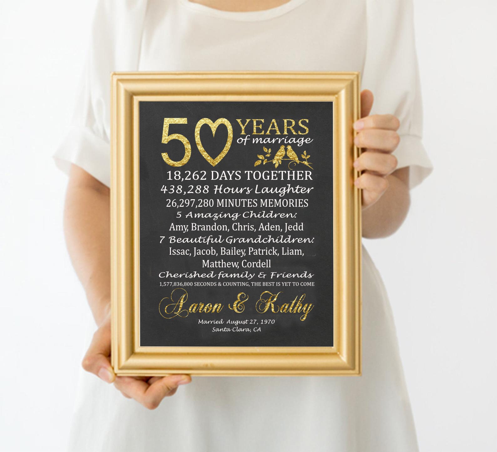 50th Anniversary Gift, Golden Anniversary Gift for Parents, 50 Years ...