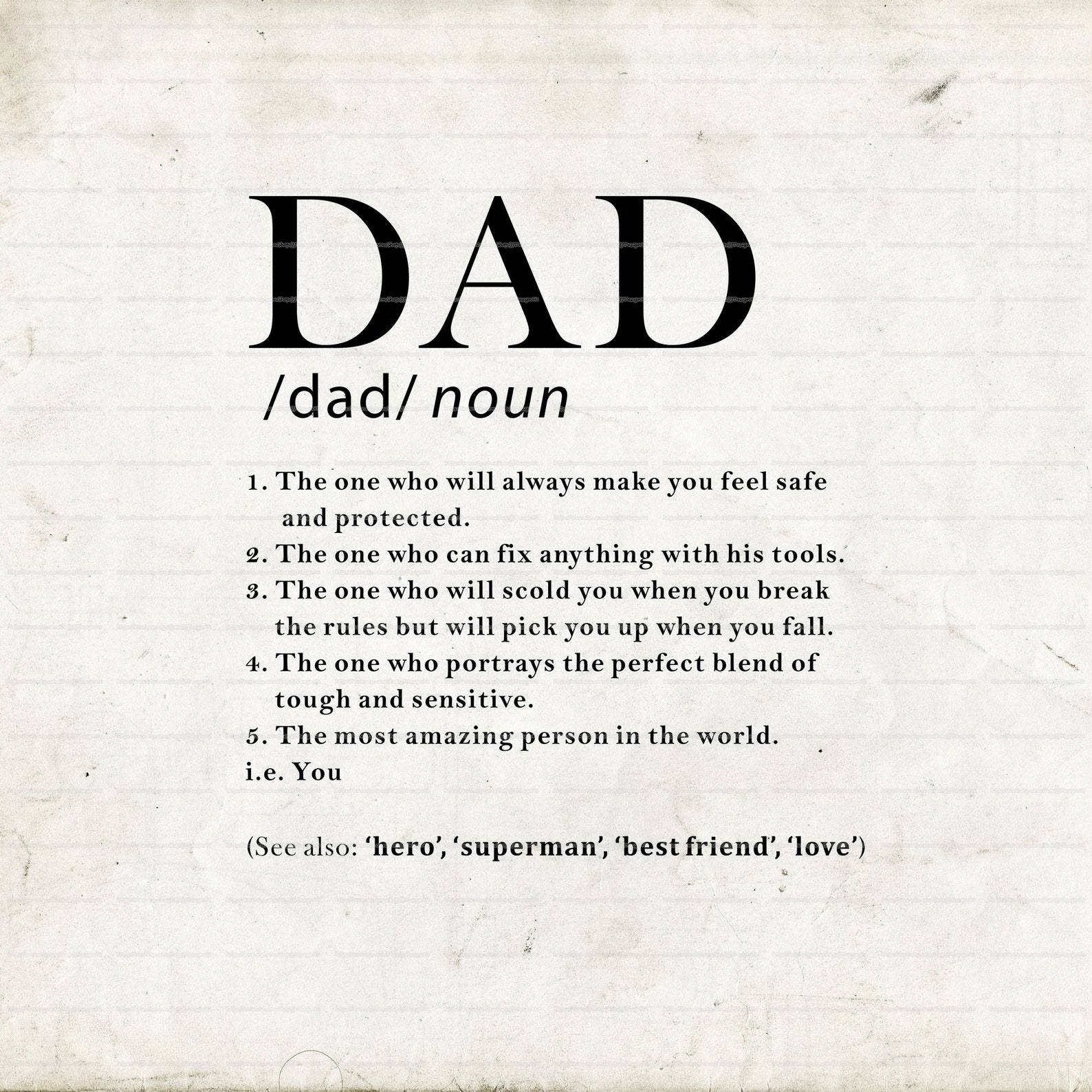 Dad Definition Dad Gift Dad Dictionary Definition Meaning - Etsy